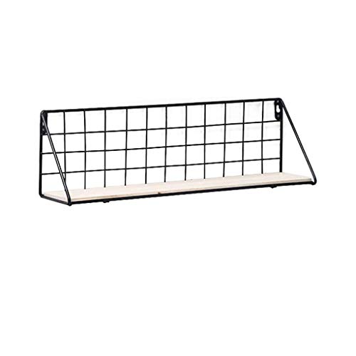 FHelectronic Floating Shelves Wall Mounted Rustic Metal Wire Storage Shelves fit for Bedroom, Living Room, Bathroom, Kitchen, Office and More (Large)