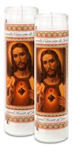 sacred heart of jesus prayer candle set of 2 sagrado corazon de jesus