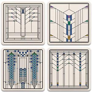 coasterstone ennis house windows coaster set, multicolor