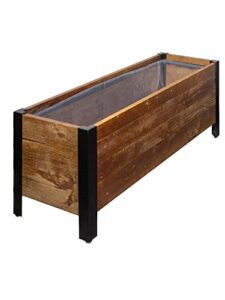 amazon basics recycled wood rectangular garden planter, 37 x 13 x 15-inch (lxwxh)