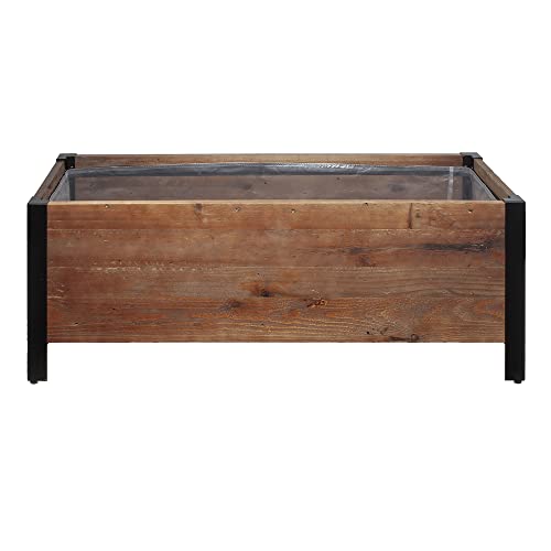 Amazon Basics Recycled Wood Rectangular Garden Planter, 37 x 13 x 15-Inch (LxWxH)