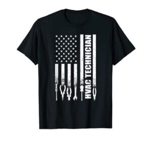 hvac technician american flag t-shirt