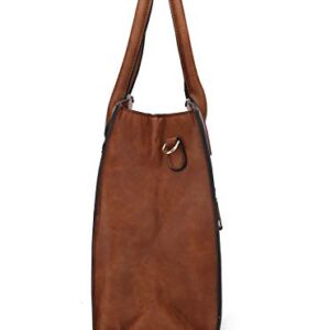 MKF Shoulder Bag for Women – PU Leather Crossbody Tote Handbag Purse – Lady Fashion Top Handle Satchel Pocketbook Sheila Beige