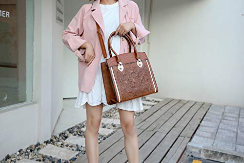 MKF Shoulder Bag for Women – PU Leather Crossbody Tote Handbag Purse – Lady Fashion Top Handle Satchel Pocketbook Sheila Beige