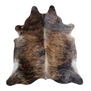 Genuine Dark Brindle Cowhide Rug 6 x 7-8 ft. 180 x 240 cm