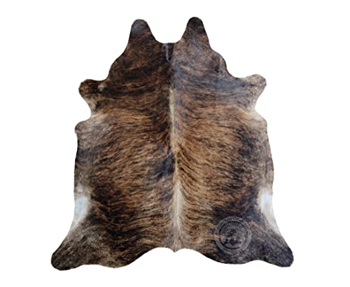 Genuine Dark Brindle Cowhide Rug 6 x 7-8 ft. 180 x 240 cm