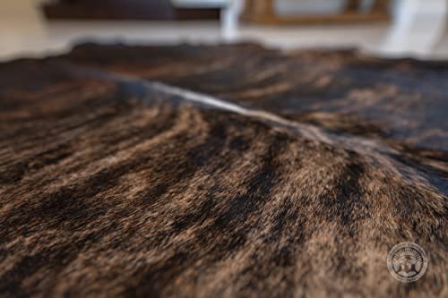 Genuine Dark Brindle Cowhide Rug 6 x 7-8 ft. 180 x 240 cm