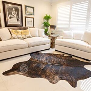 Genuine Dark Brindle Cowhide Rug 6 x 7-8 ft. 180 x 240 cm