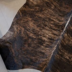 Genuine Dark Brindle Cowhide Rug 6 x 7-8 ft. 180 x 240 cm