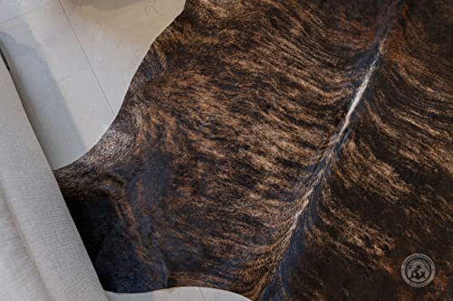 Genuine Dark Brindle Cowhide Rug 6 x 7-8 ft. 180 x 240 cm