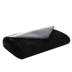 Patent Leather Clutch Classic Purse Wallet,Wallyns Evening Bag Handbag With Flannelette Black