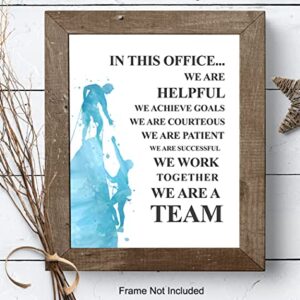 Motivational Office Decor, Inspirational Quote – 8x10 Teamwork Poster for HR, Team Leader, Manager, Boss, Entrepreneur - Leadership Wall Art Decoration – Unframed Picture