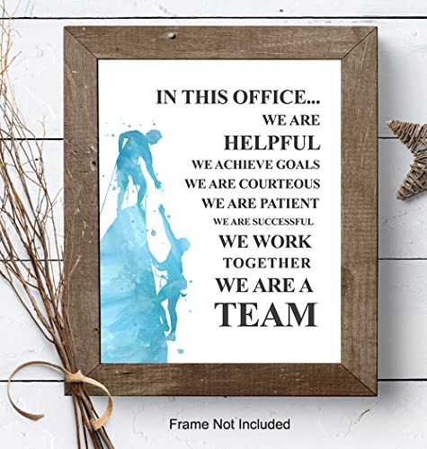 Motivational Office Decor, Inspirational Quote – 8x10 Teamwork Poster for HR, Team Leader, Manager, Boss, Entrepreneur - Leadership Wall Art Decoration – Unframed Picture