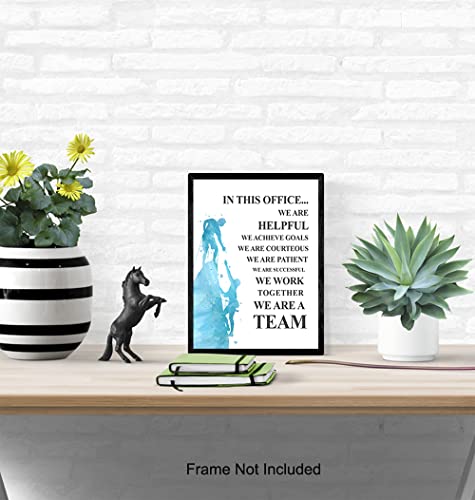 Motivational Office Decor, Inspirational Quote – 8x10 Teamwork Poster for HR, Team Leader, Manager, Boss, Entrepreneur - Leadership Wall Art Decoration – Unframed Picture