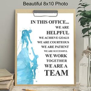 Motivational Office Decor, Inspirational Quote – 8x10 Teamwork Poster for HR, Team Leader, Manager, Boss, Entrepreneur - Leadership Wall Art Decoration – Unframed Picture