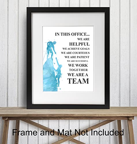 Motivational Office Decor, Inspirational Quote – 8x10 Teamwork Poster for HR, Team Leader, Manager, Boss, Entrepreneur - Leadership Wall Art Decoration – Unframed Picture