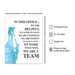 Motivational Office Decor, Inspirational Quote – 8x10 Teamwork Poster for HR, Team Leader, Manager, Boss, Entrepreneur - Leadership Wall Art Decoration – Unframed Picture