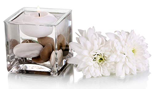 CandleNScent Unscented Floating Candles | Large 3 Inch - Fits in 3 Inch Vase and Above | White| Floats On Water | Made in USA (Pack of 36)