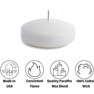 CandleNScent Unscented Floating Candles | Large 3 Inch - Fits in 3 Inch Vase and Above | White| Floats On Water | Made in USA (Pack of 36)