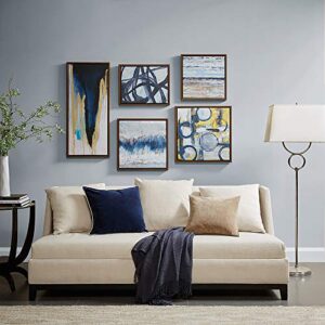 Madison Park Wall Art Living Room Décor - Galary Canvas Home Accent Modern Dining Bathroom Decoration, Ready to Hang Painting for Bedroom, Multi-Sizes, Blue Bliss 5 Piece