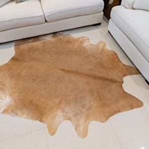 Genuine Palomino Beige Cowhide Rug Large 6 x 7-8 ft. 180 x 240 cm