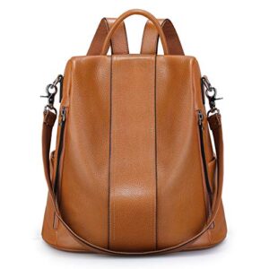 s-zone women soft leather backpack antitheft rucksack ladies shoulder bag medium