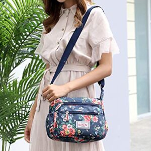 Casual Nylon Floral Shoulder Bag For Women Crossbody Bag Messenger Bags Travel Handbags With Adjustable Strap Waterproof (butterfly)