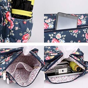 Casual Nylon Floral Shoulder Bag For Women Crossbody Bag Messenger Bags Travel Handbags With Adjustable Strap Waterproof (butterfly)