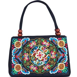 Small Totes Handbag Vintage Double-Sided Embroidery Shoulder Bags