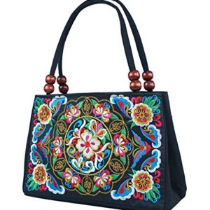 Small Totes Handbag Vintage Double-Sided Embroidery Shoulder Bags