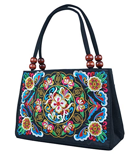 Small Totes Handbag Vintage Double-Sided Embroidery Shoulder Bags