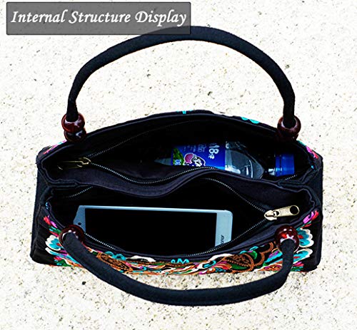 Small Totes Handbag Vintage Double-Sided Embroidery Shoulder Bags