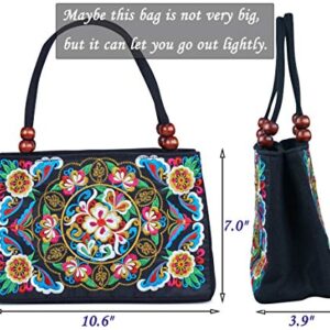 Small Totes Handbag Vintage Double-Sided Embroidery Shoulder Bags