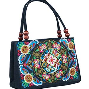 Small Totes Handbag Vintage Double-Sided Embroidery Shoulder Bags