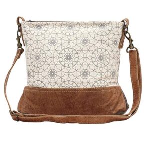 myra bags ferris wheel upcycled canvas crossbody bag s-1034