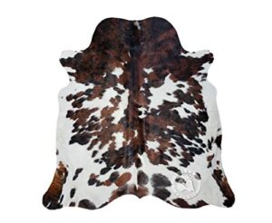 genuine tricolor brindle cowhide rug xl size 6 x 7-8 ft. 180 x 240 cm