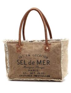 myra bags sel de mer upcycled canvas hand bag s-1046