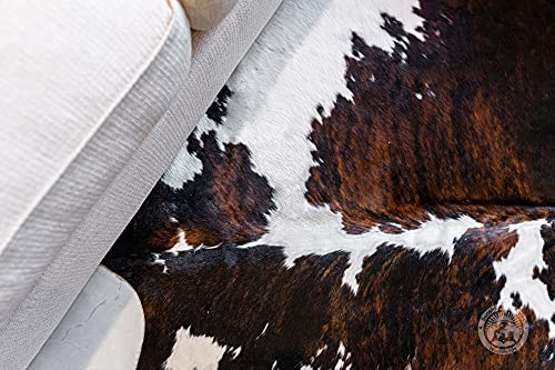 Genuine Tricolor Cowhide Rug Approx. 6 x 6-7 ft. 180 x 210 cm