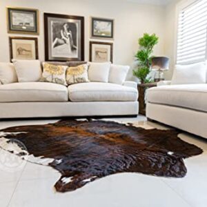 Genuine Dark Brindle Tricolor Cowhide Rug Size 6 x 6-7 ft. 180 x 210 cm