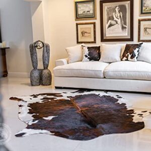 Genuine Dark Brindle Tricolor Cowhide Rug Size 6 x 6-7 ft. 180 x 210 cm