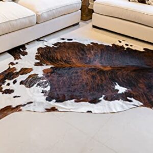 Genuine Dark Brindle Tricolor Cowhide Rug Size 6 x 6-7 ft. 180 x 210 cm