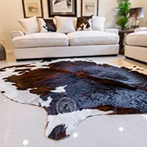 Genuine Dark Brindle Tricolor Cowhide Rug Size 6 x 6-7 ft. 180 x 210 cm