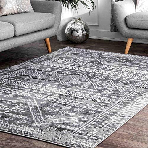 nuLOOM Frances Moroccan Area Rug, 4' x 6', Grey