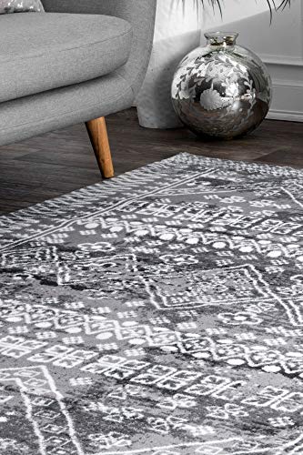 nuLOOM Frances Moroccan Area Rug, 4' x 6', Grey