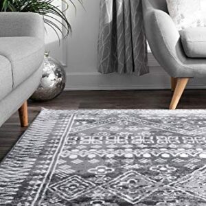 nuLOOM Frances Moroccan Area Rug, 4' x 6', Grey