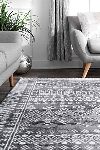 nuLOOM Frances Moroccan Area Rug, 4' x 6', Grey