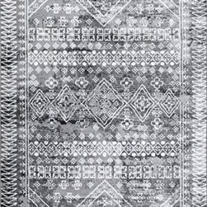 nuLOOM Frances Moroccan Area Rug, 4' x 6', Grey