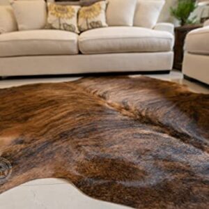 Genuine Brindle Reddish Cowhide Rug Size 6 x 7-8 ft. 180 x 240 cm