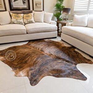 Genuine Brindle Reddish Cowhide Rug Size 6 x 7-8 ft. 180 x 240 cm