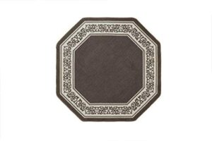 madison home floral border octagon rug, sand